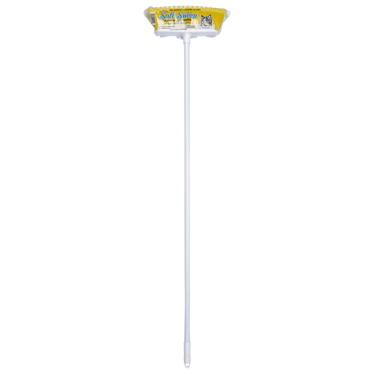 The Original Soft Sweep Magnetic Action Yellow Broom with White Metal ...